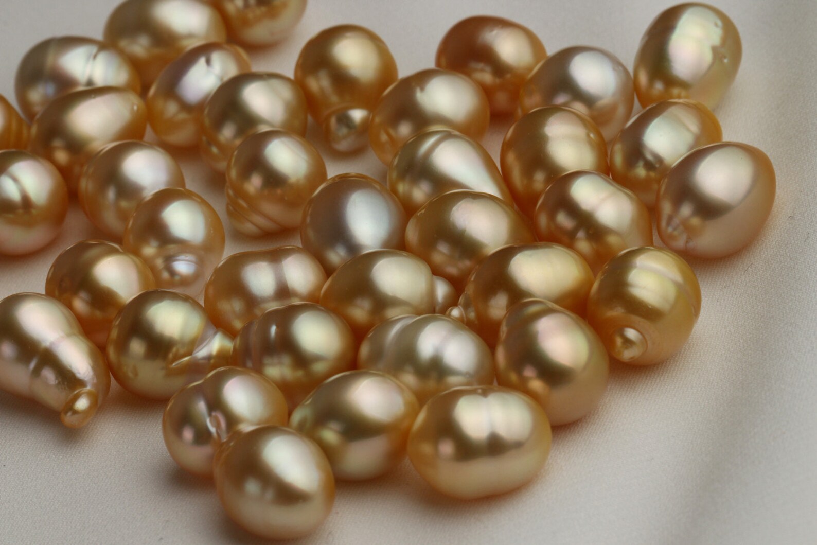11-12mm Natural Gold Drop Baroque South Sea Pearl, Large Golden Salt ...