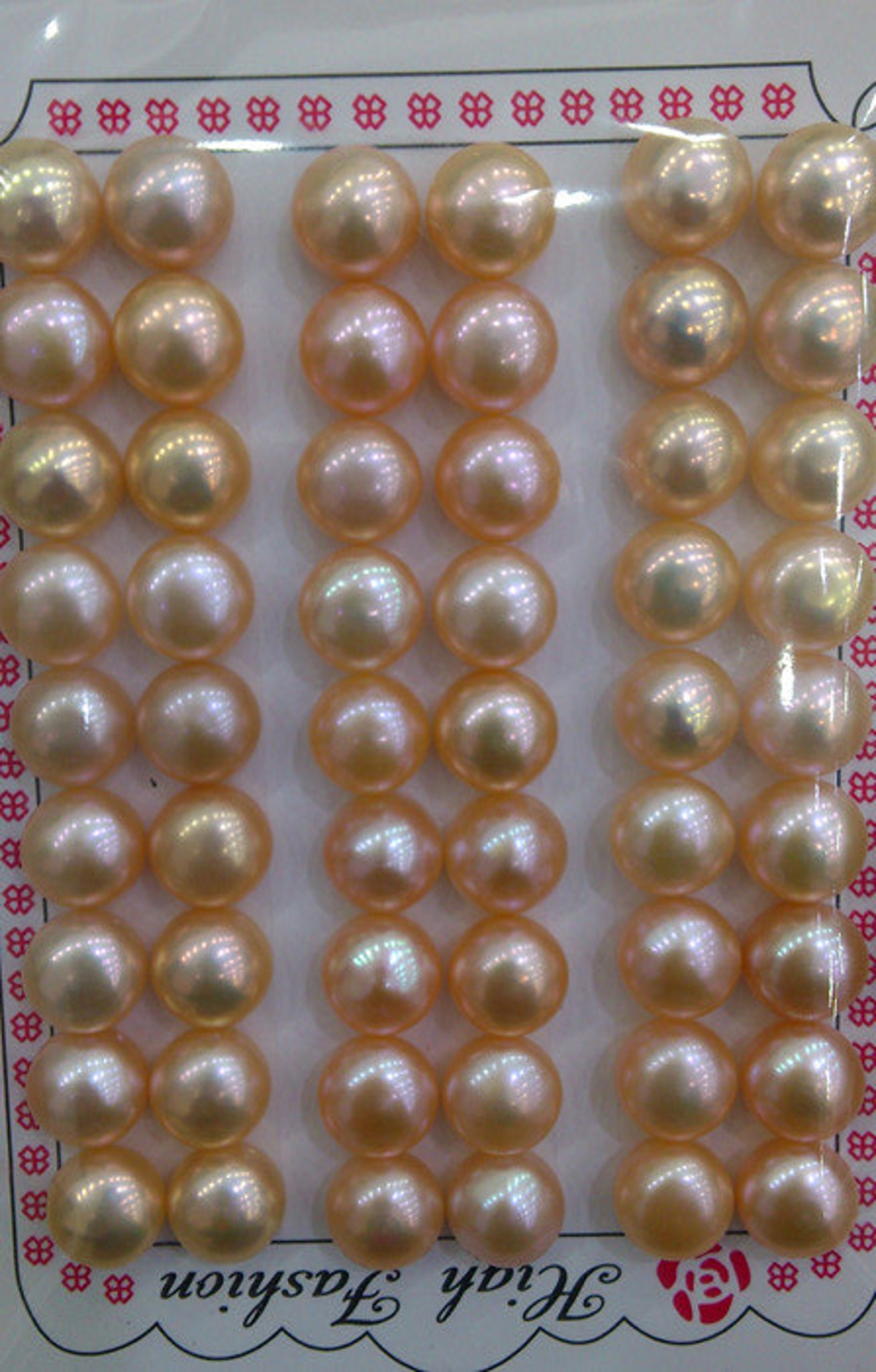 100% Real Freshwater Button Pearls,wholesale,button Pearl Pairs Bead ...