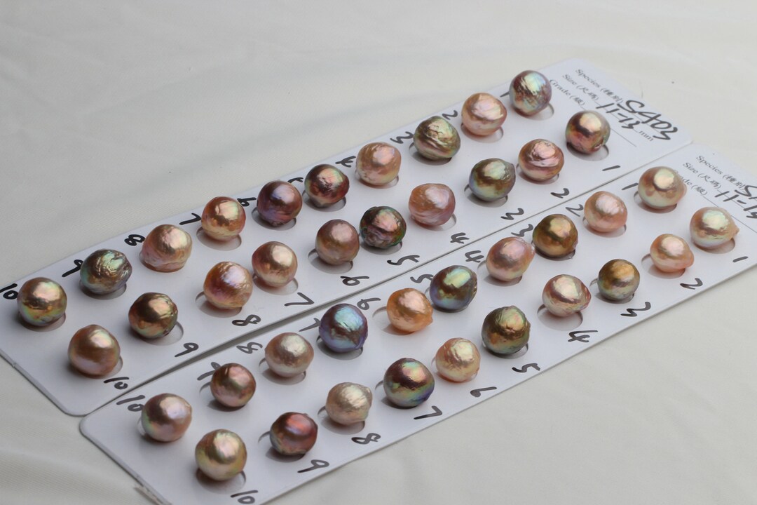 Natural Metallic Ripple Pearl Pair, Kasumi Like Loose Pearl Pair - Etsy