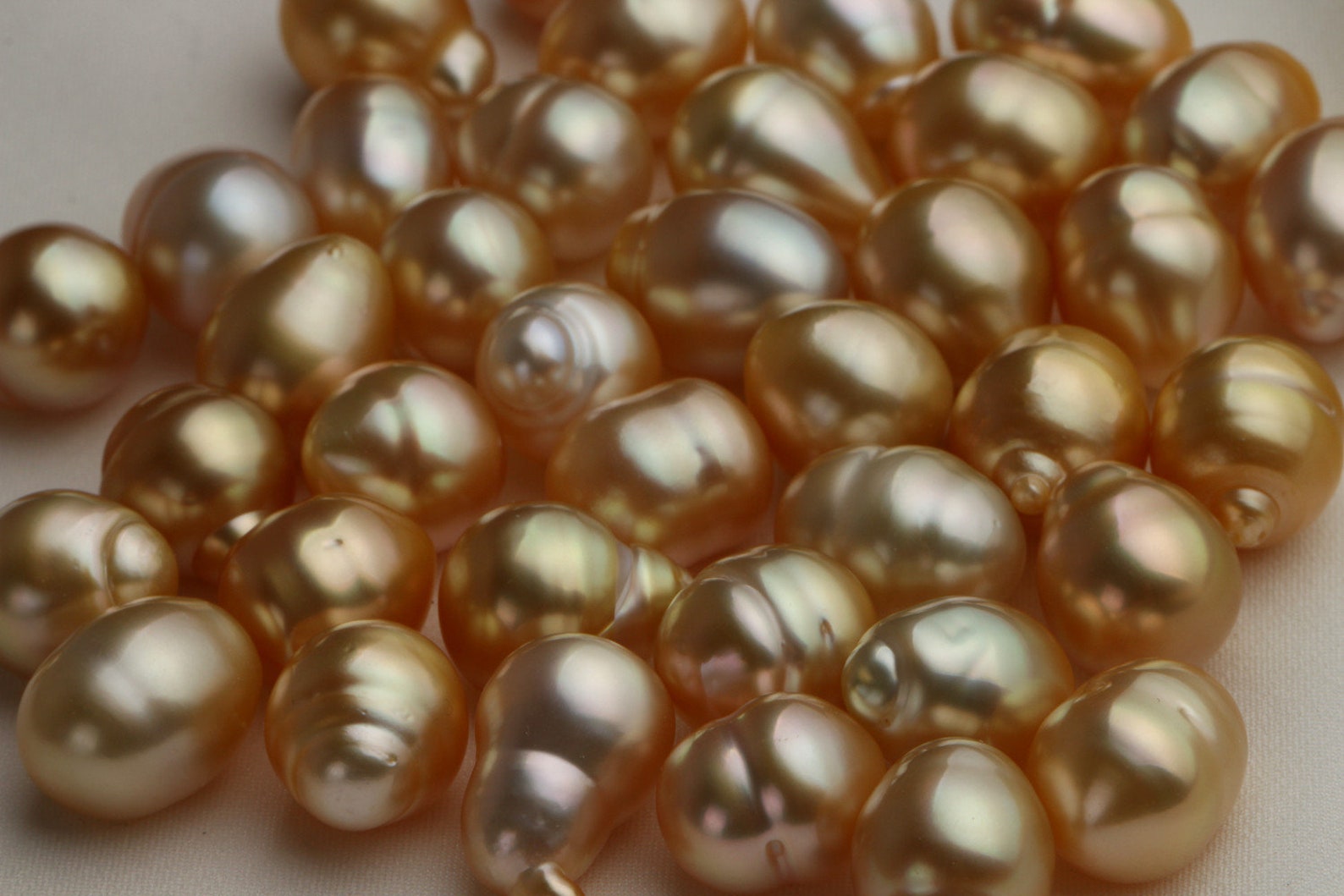 11-12mm Natural Gold Drop Baroque South Sea Pearl, Large Golden Salt ...
