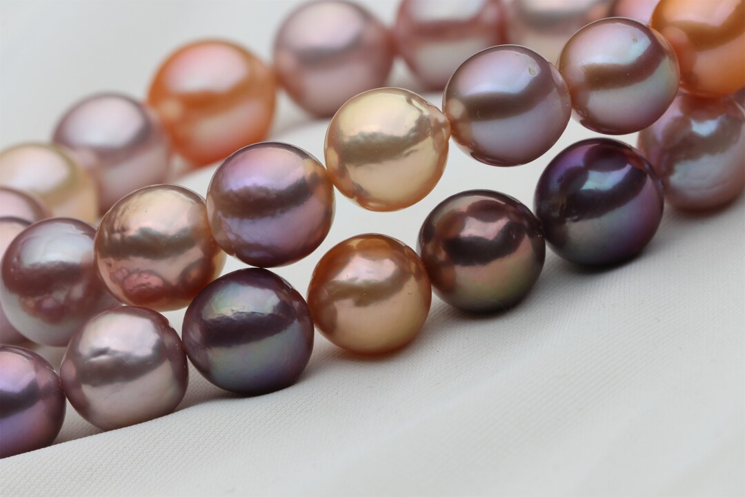 Natural Intense Metallic Color Semi-baroque Pearl Strand|edison Pearl ...