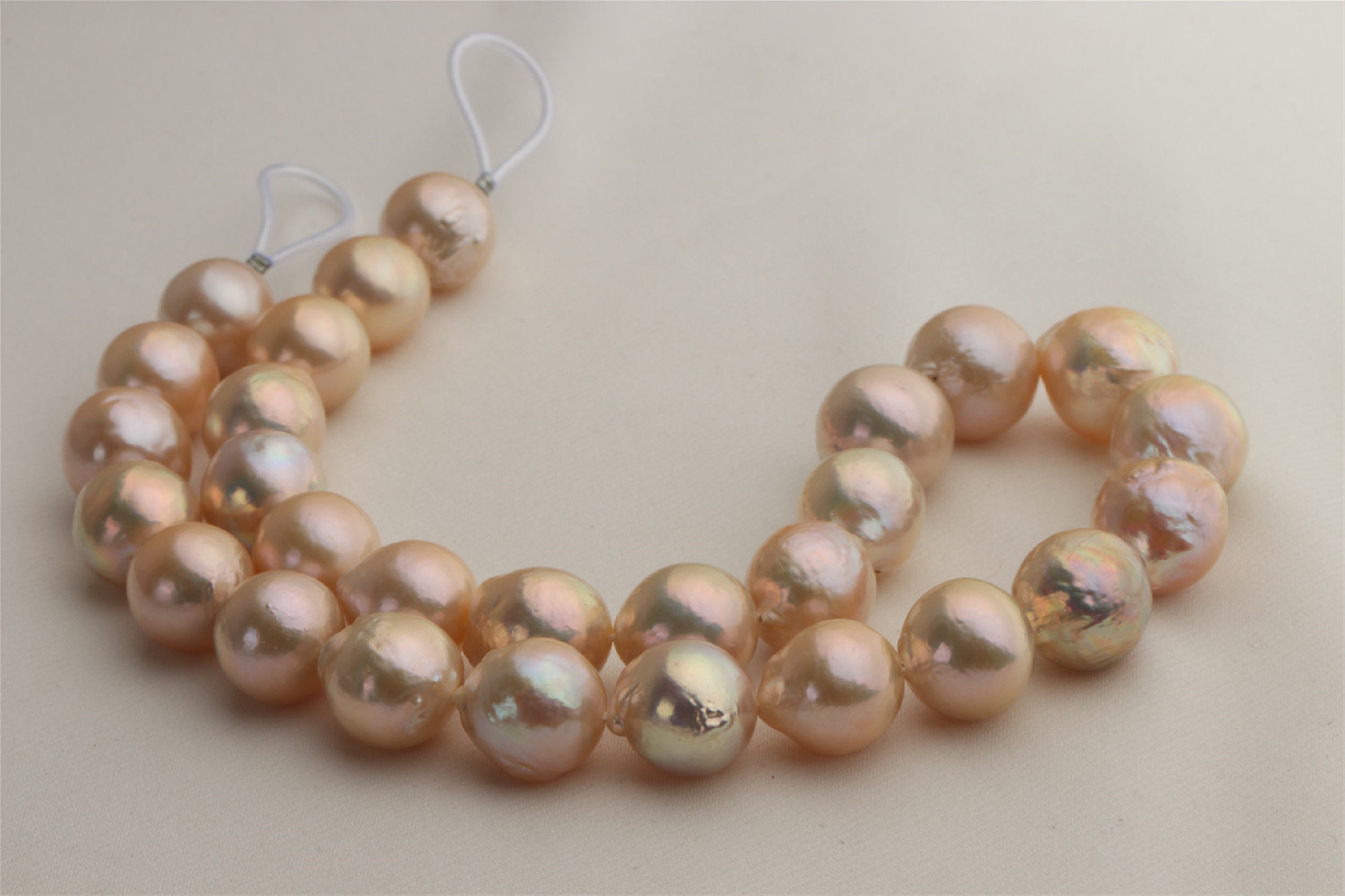 Big Natural Golden Peach Freshwater Cultured Pearl Strand - Etsy