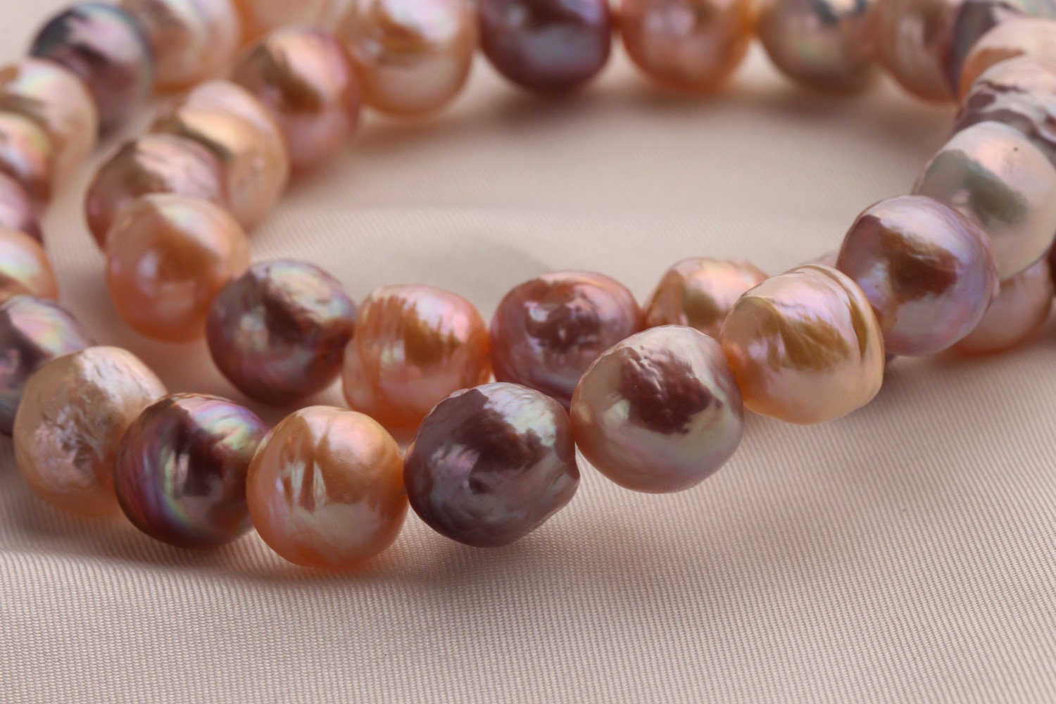 9-11mm Wrinkled Surface Edison Pearl Strand With Multi-color, Natural ...