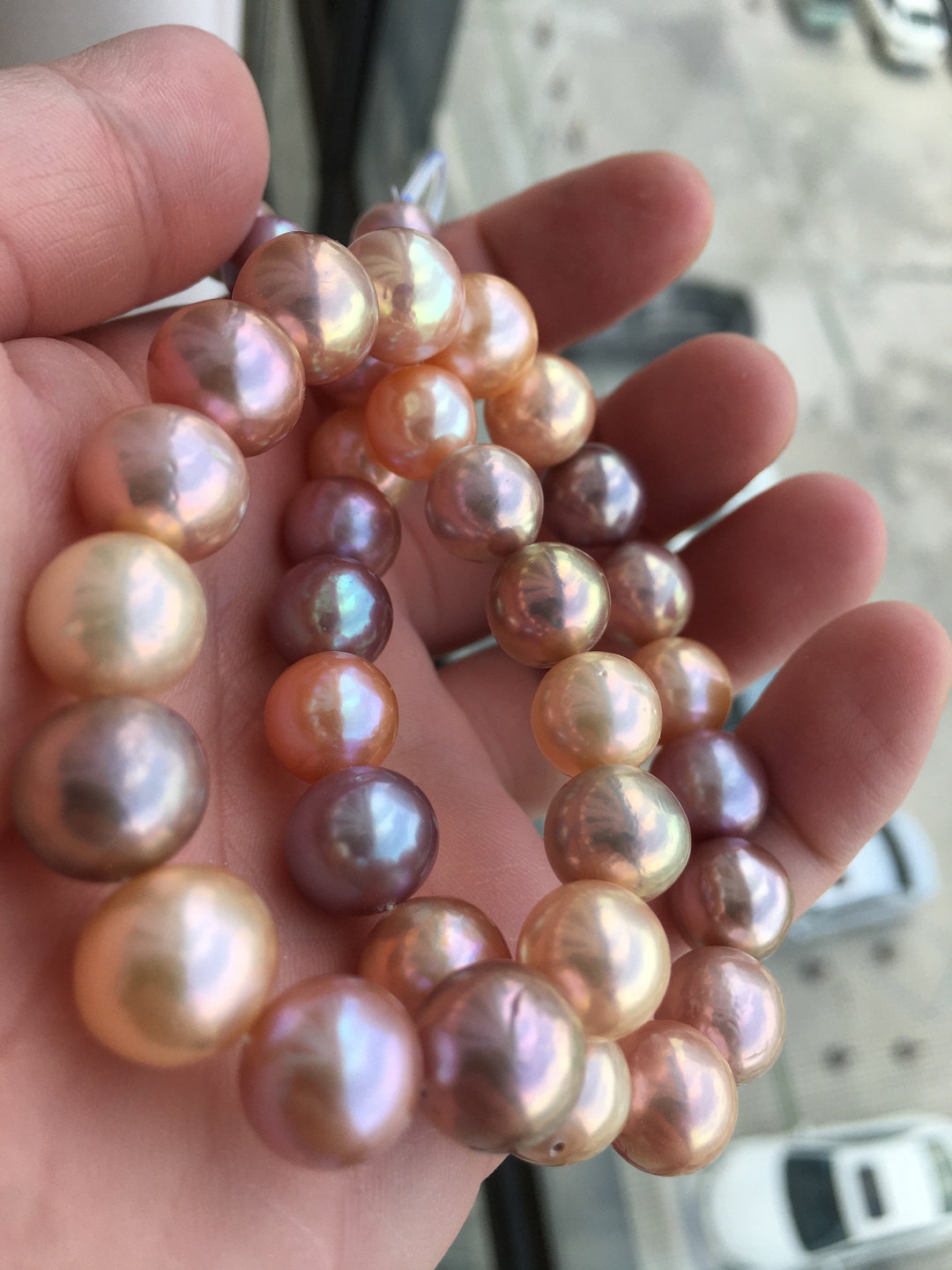 Natural Multi-color Edison Pearl Bead String, Natural Metallic Color ...