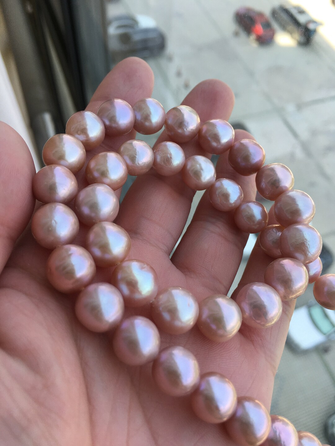 Natural Rose Pink Color Nucleated Pearl Bead Strand|drop Semi-baroque ...