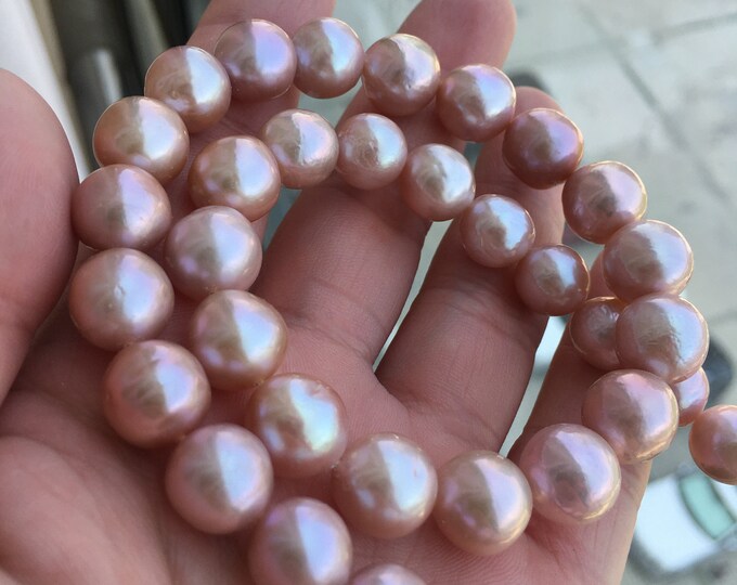 Natural Rose Pink Color Nucleated Pearl Bead Strand|drop Semi-baroque ...