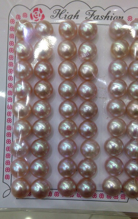 Real Freshwater Button Pearl Pairs, Jewelry Making Supplies, 0.8mm Half ...