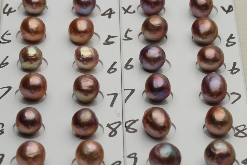 Natural Intense Metallic Freshwater Pearl Pair Edison Pearl - Etsy