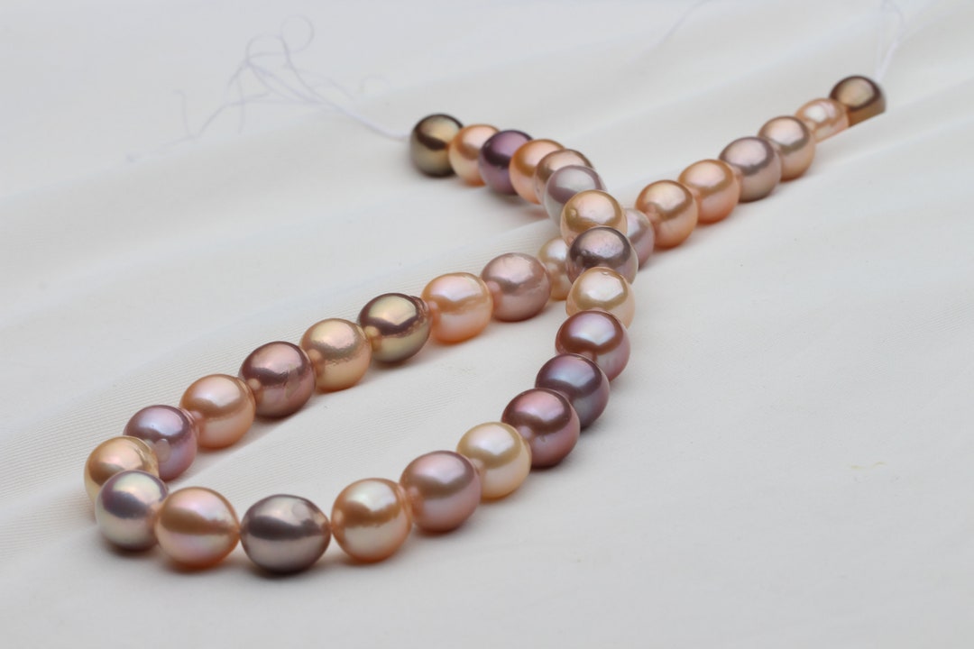 Baroque Loose Pearl Strand With Metallic Mixed Colors, Natural Multi ...