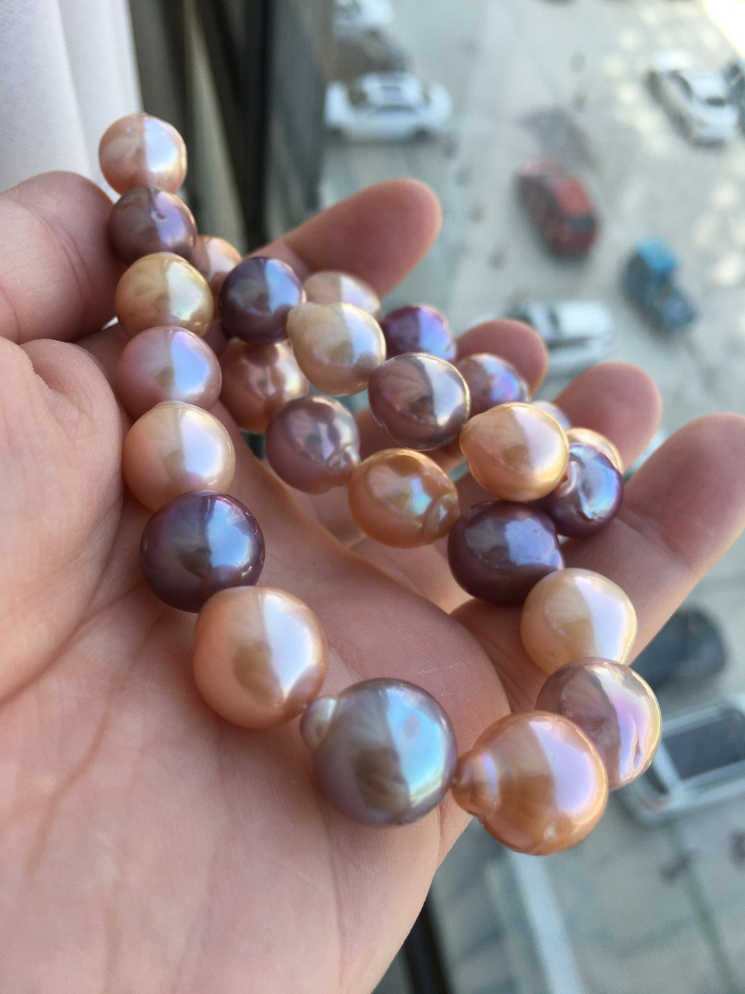 Large Natural Metallic Candy Color Baroque Pearl Strand, CCSX007 - Etsy