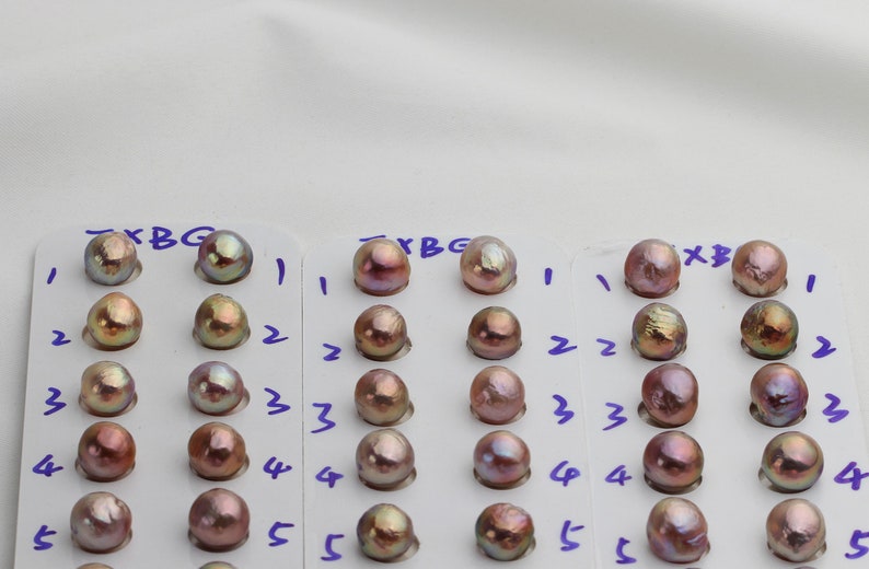 Amazing Metallic Color Edison Pearl Pair, Natural Color Ripple Pearl ...