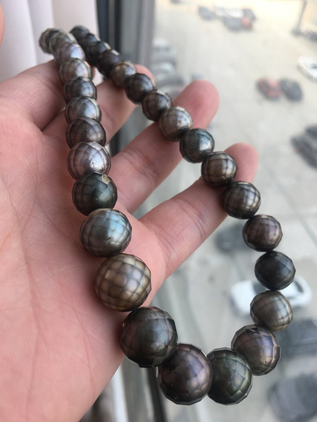 Natural Multi-color Color Hand Carved Tahitian Pearl Strand - Etsy
