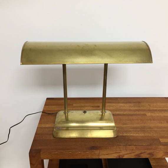 Vintage Industrial Streamline Fluorescent Brass Desk Lamp by - Etsy