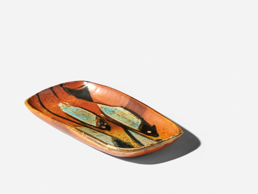 Vintage Studio Pottery Bowl With Abstract Fish Design - Etsy