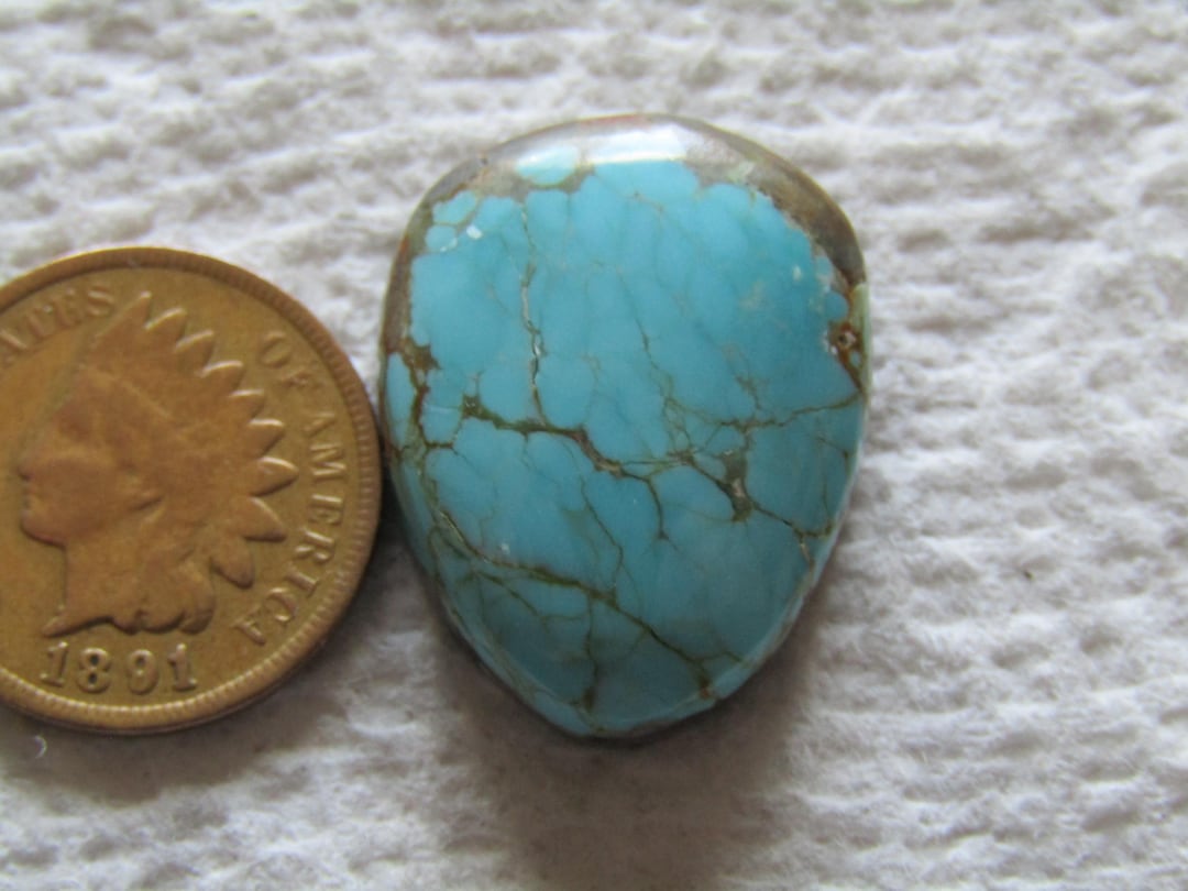Number Eight #8 Turquoise Cab 23 Carat American Nevada Blue Cabochon ...