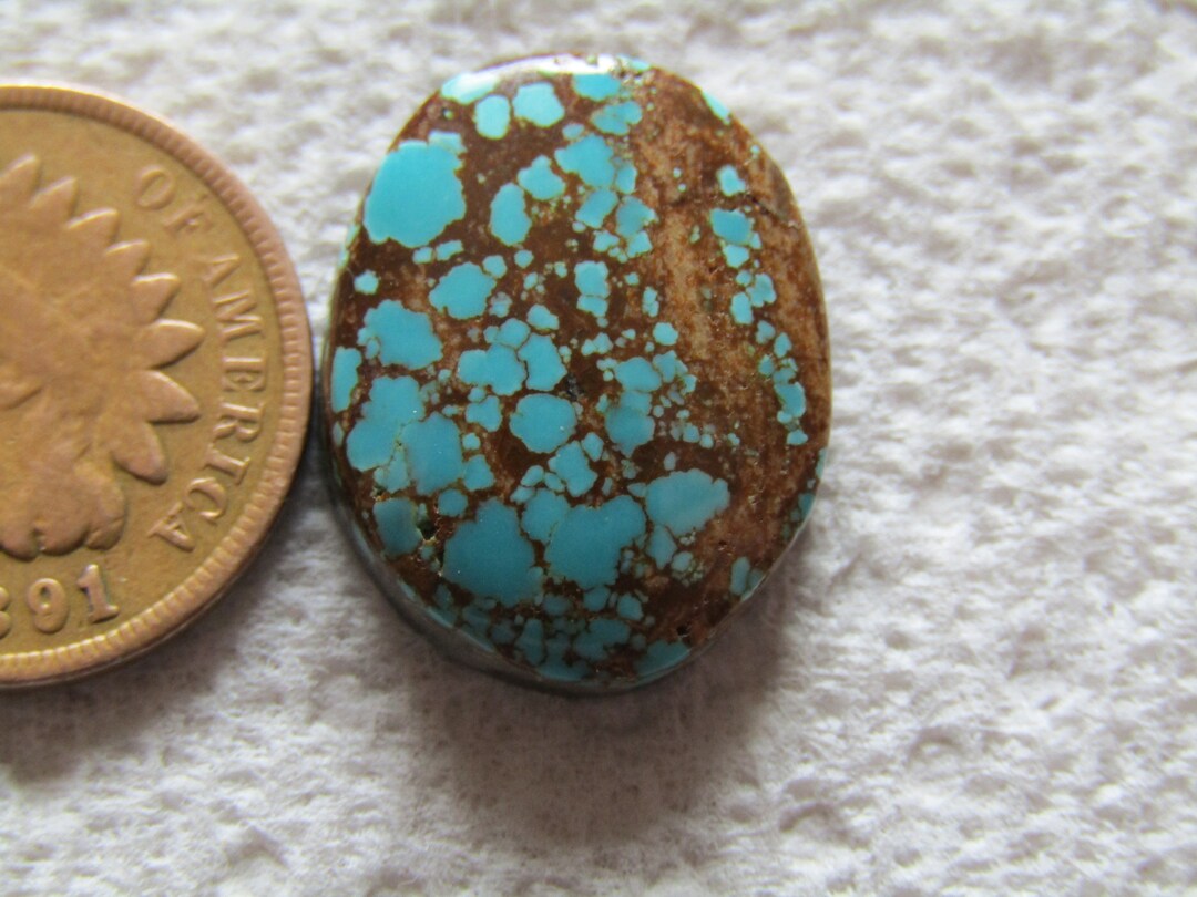 Number Eight 8 Turquoise Cab 11 Carat American Nevada Blue - Etsy