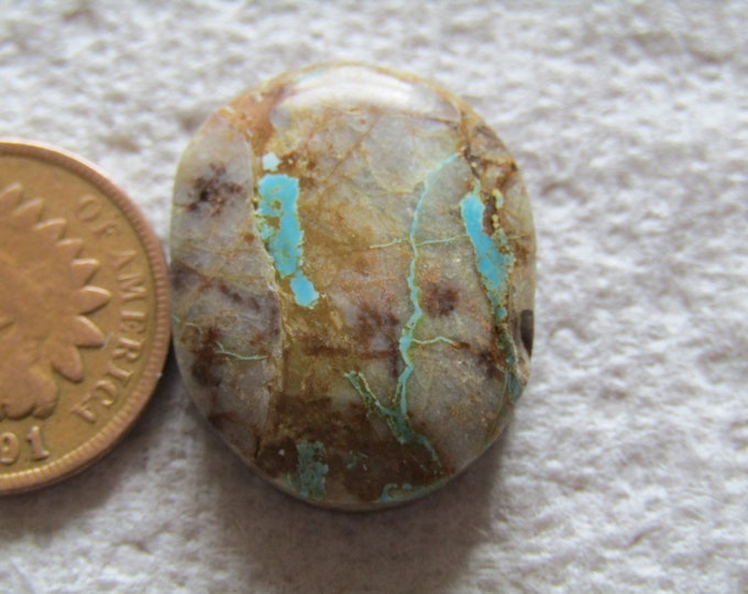Ribbon Boulder Turquoise Cab 23 Carats American Nevada Arizona Cabochon ...