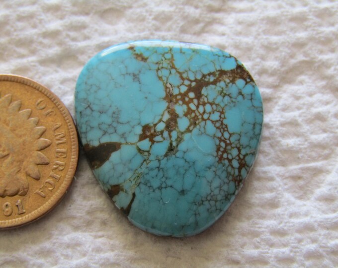 Number Eight #8 Turquoise Cab 17 Carat American Nevada Blue Cabochon ...