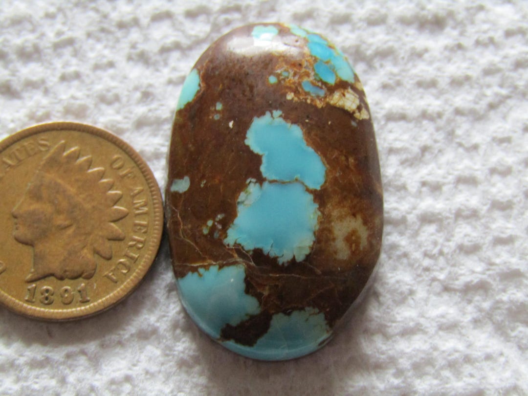 Number Eight #8 Turquoise Cab 30 Carat American Nevada Blue Cabochon ...