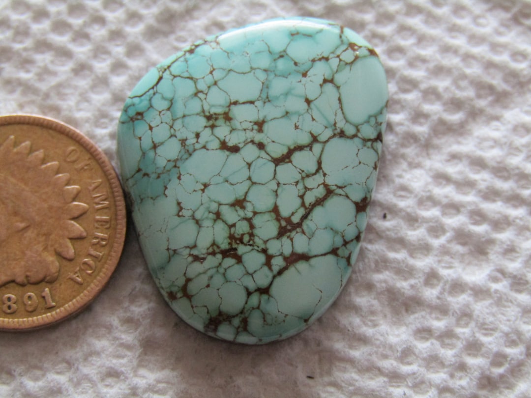 Number Eight #8 Turquoise Cab 31 Carat American Nevada Blue Cabochon ...