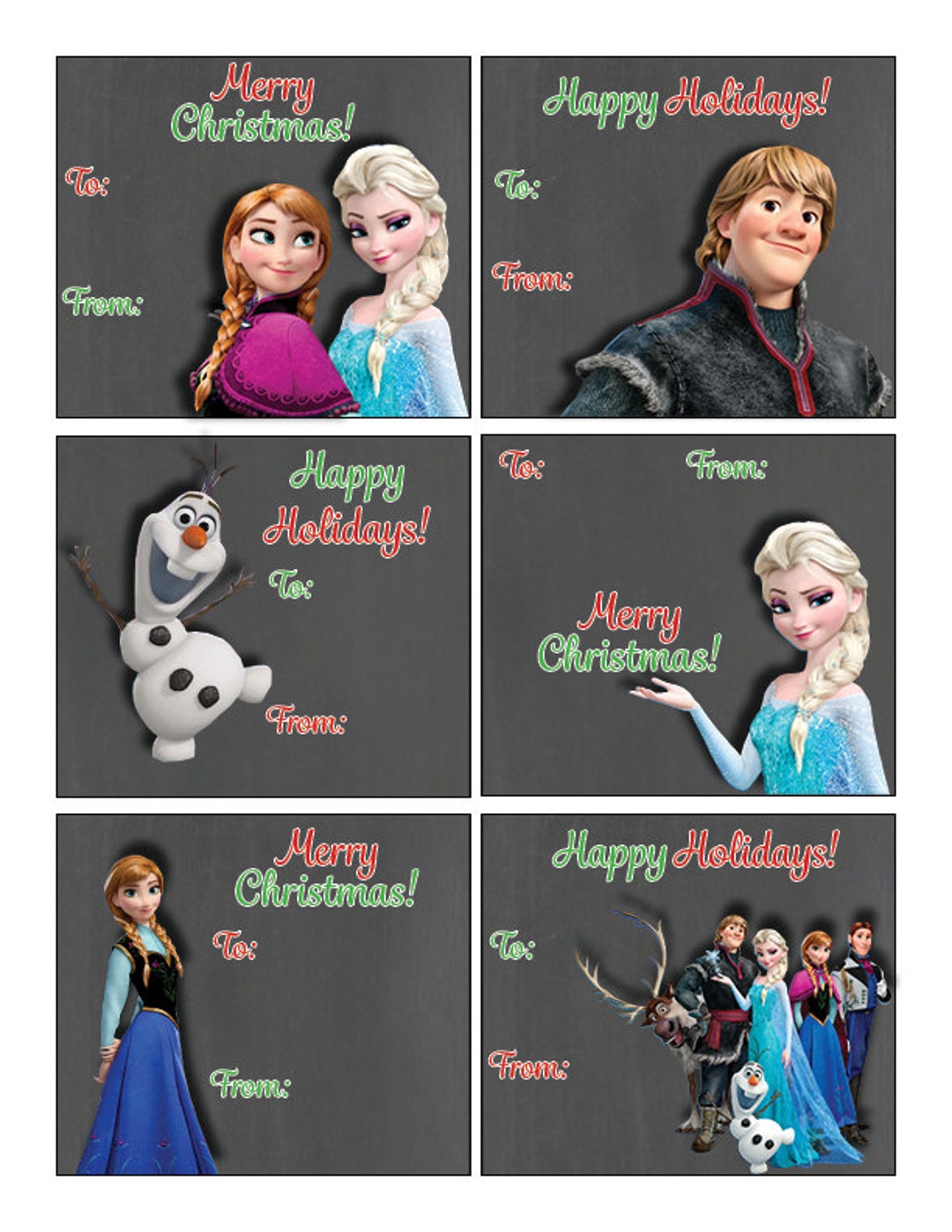 Frozen Tags - Etsy