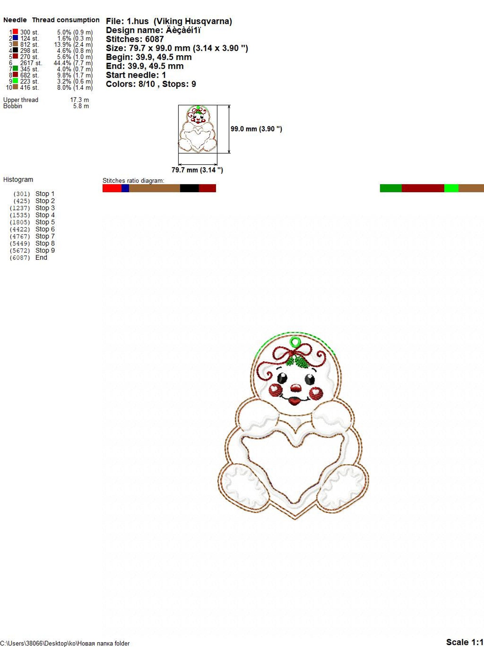 Gingerbread Man ITH Souvenir Treat Bag Machine Embroidery Design in ...