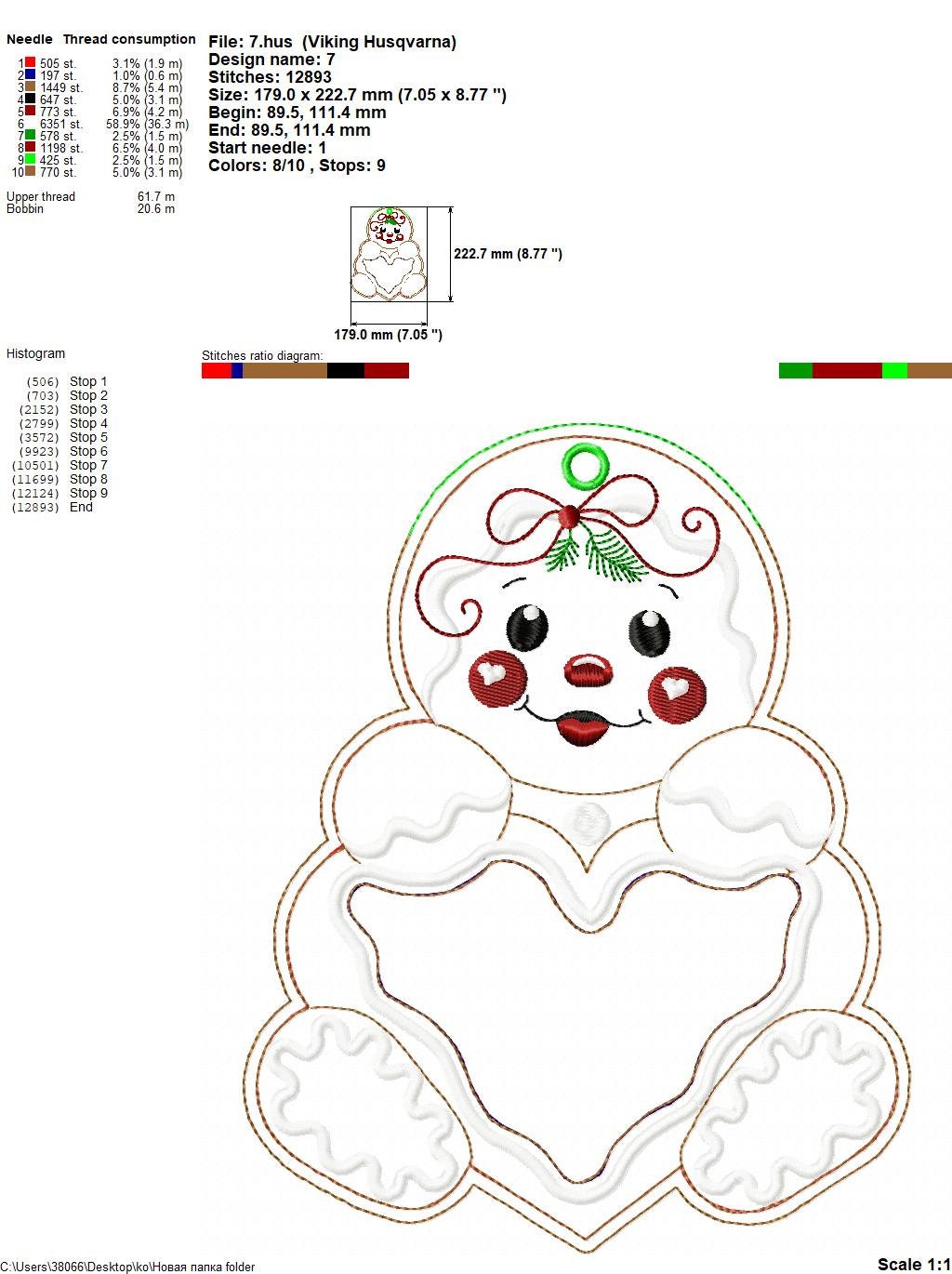 Gingerbread Man ITH Souvenir Treat Bag Machine Embroidery Design in ...