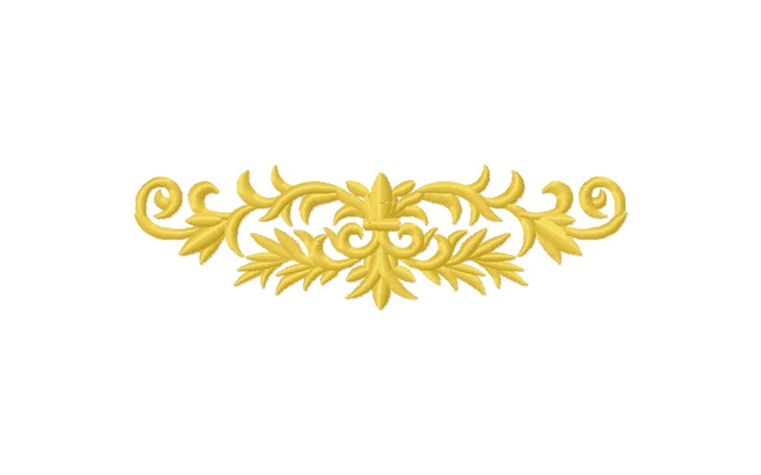 Gold Monogram Frame With Swirls - Machine Embroidery Design Fast ...