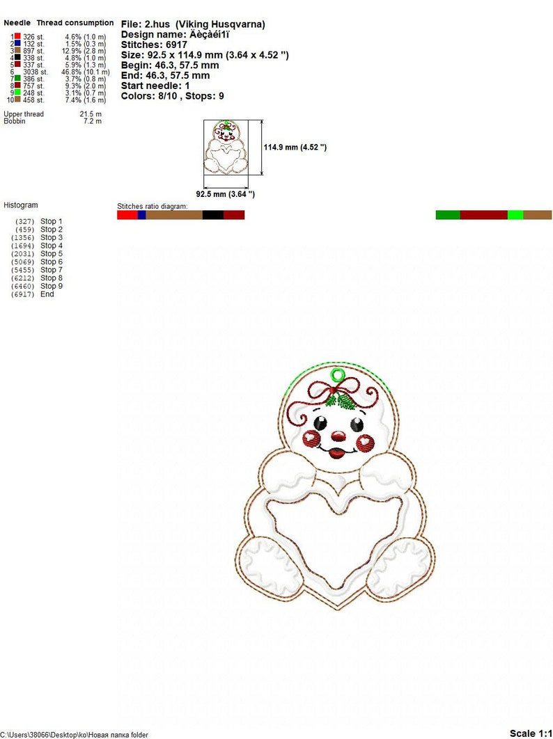 Gingerbread Man ITH Souvenir Treat Bag Machine Embroidery Design in ...