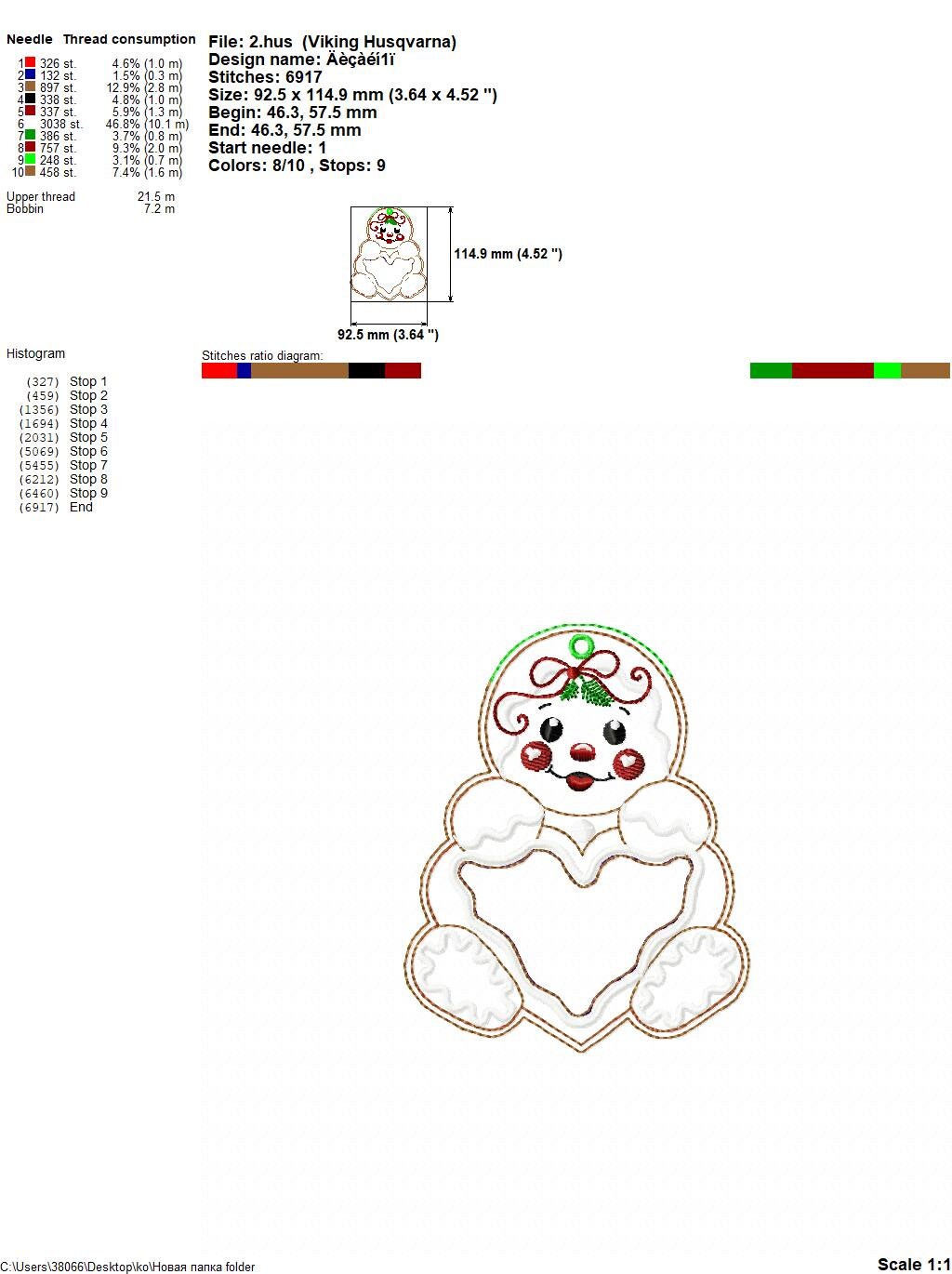 Gingerbread Man ITH Souvenir Treat Bag Machine Embroidery Design in ...