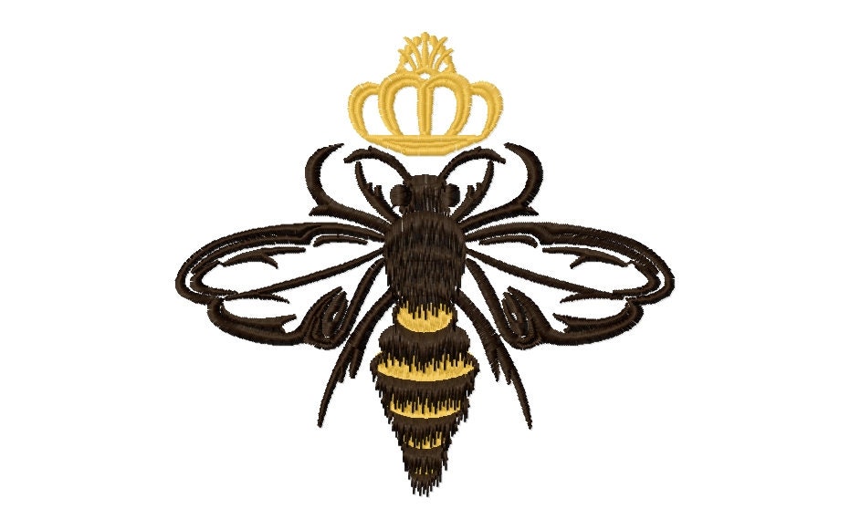 Queen Bee - Machine Embroidery Design Bee in Crown - Etsy