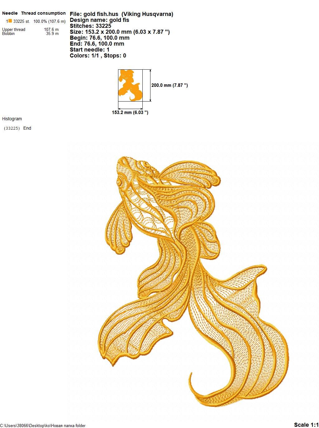 Golden Fairy Fish -machine Embroidery Design, Aerial Veiltail Fish - Etsy