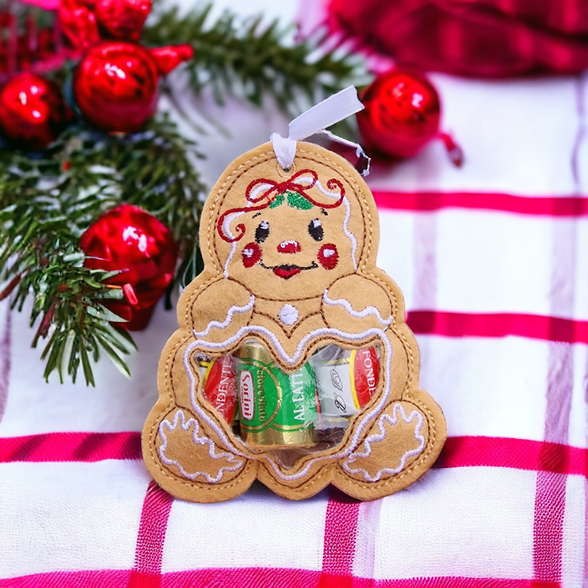 Gingerbread Man ITH Souvenir Treat Bag Machine Embroidery Design in ...