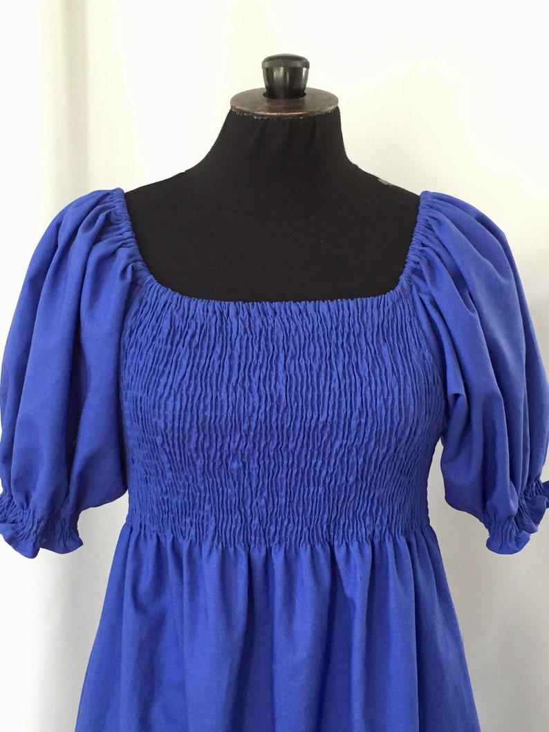 French Blue Dress Blue Linen Dress Royal Blue Midi Dress | Etsy