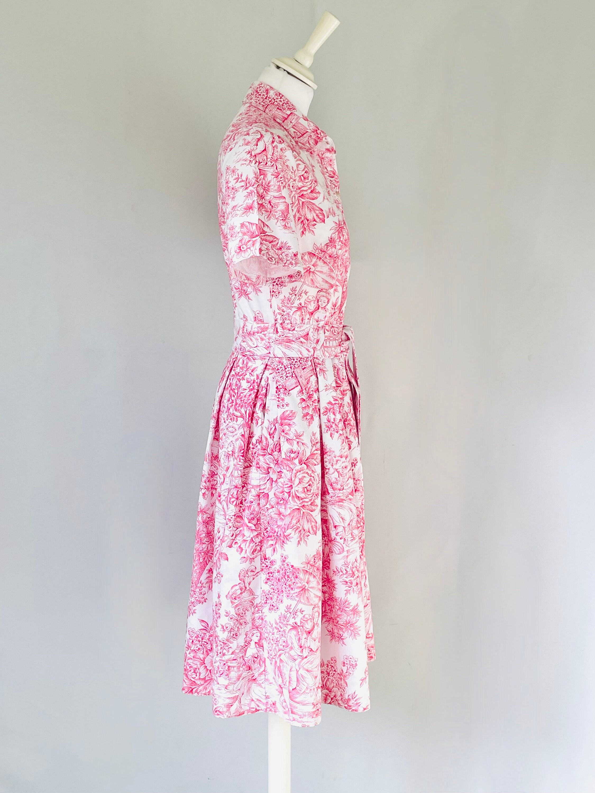 Pink Toile De Jouy Dress - Etsy
