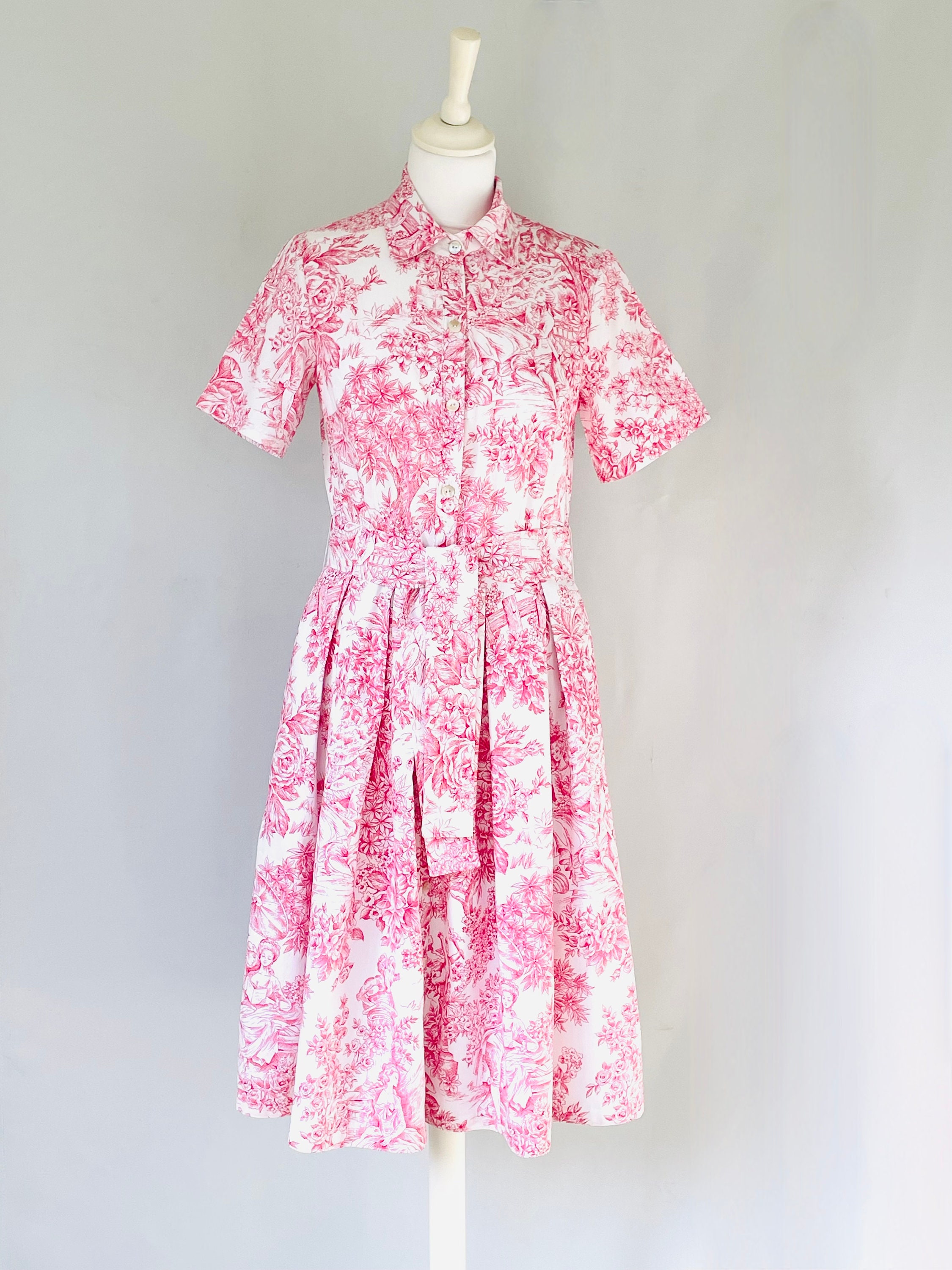 Pink Toile De Jouy Dress - Etsy