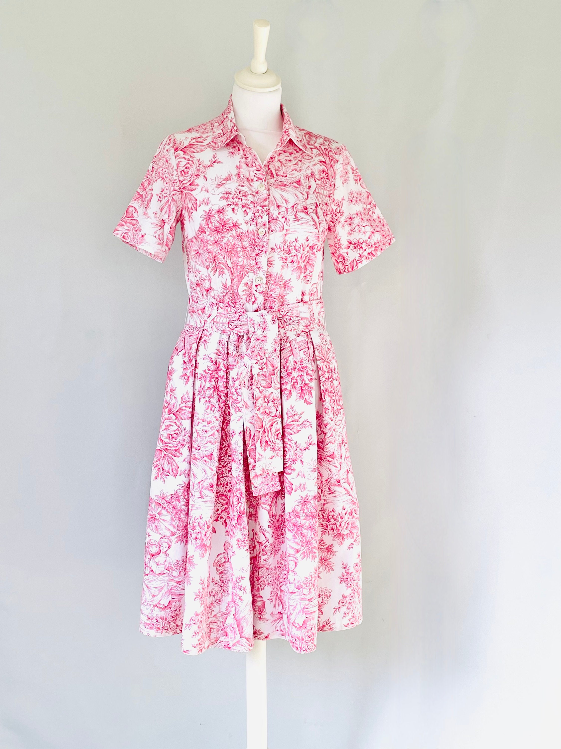 Pink Toile De Jouy Dress - Etsy