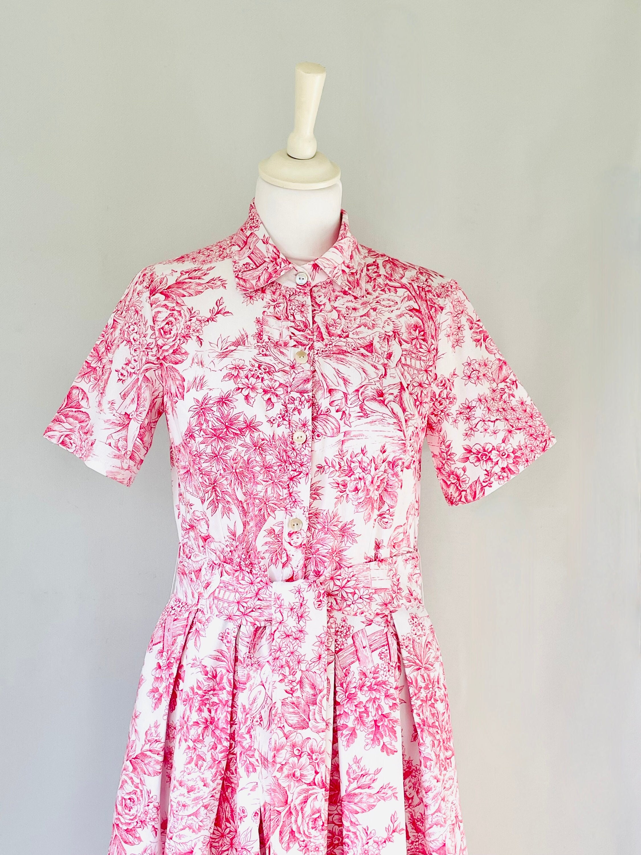 Pink Toile De Jouy Dress - Etsy