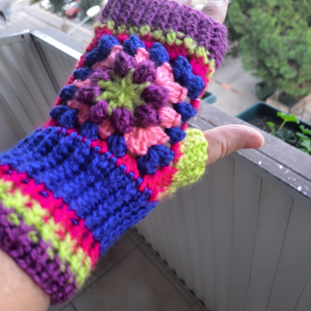 Granny Women Crochet Gloves, Winter Women Fingerless, Gift for Her ...