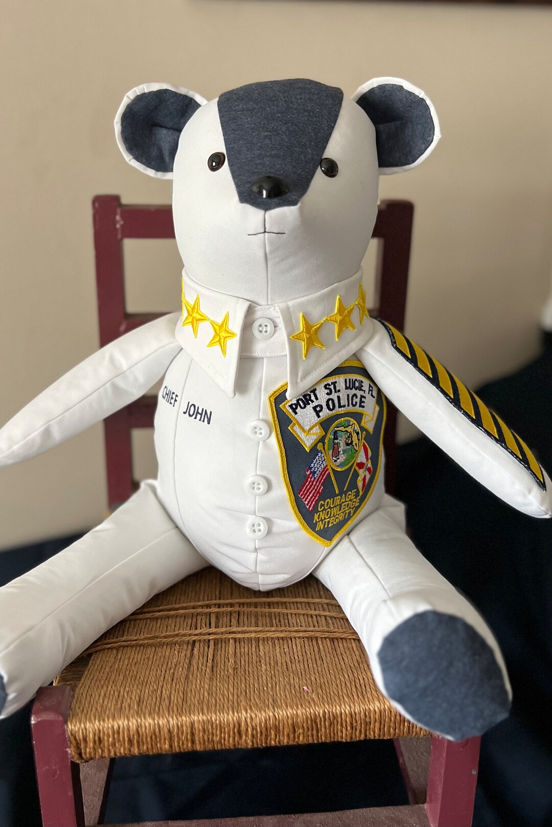 Police/emergency Responder Memory Bear Made From Loved One's Shirt. - Etsy