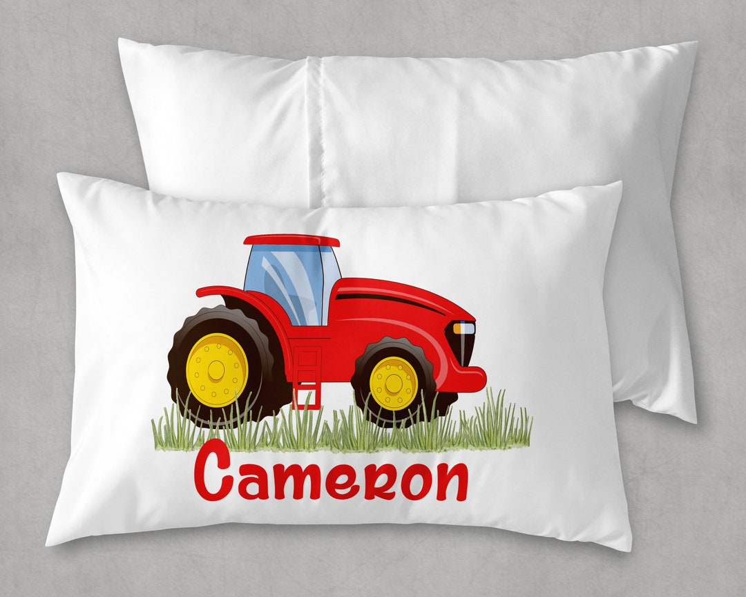Personalized Red Tractor Toddler Kindergarten Pillow With - Etsy
