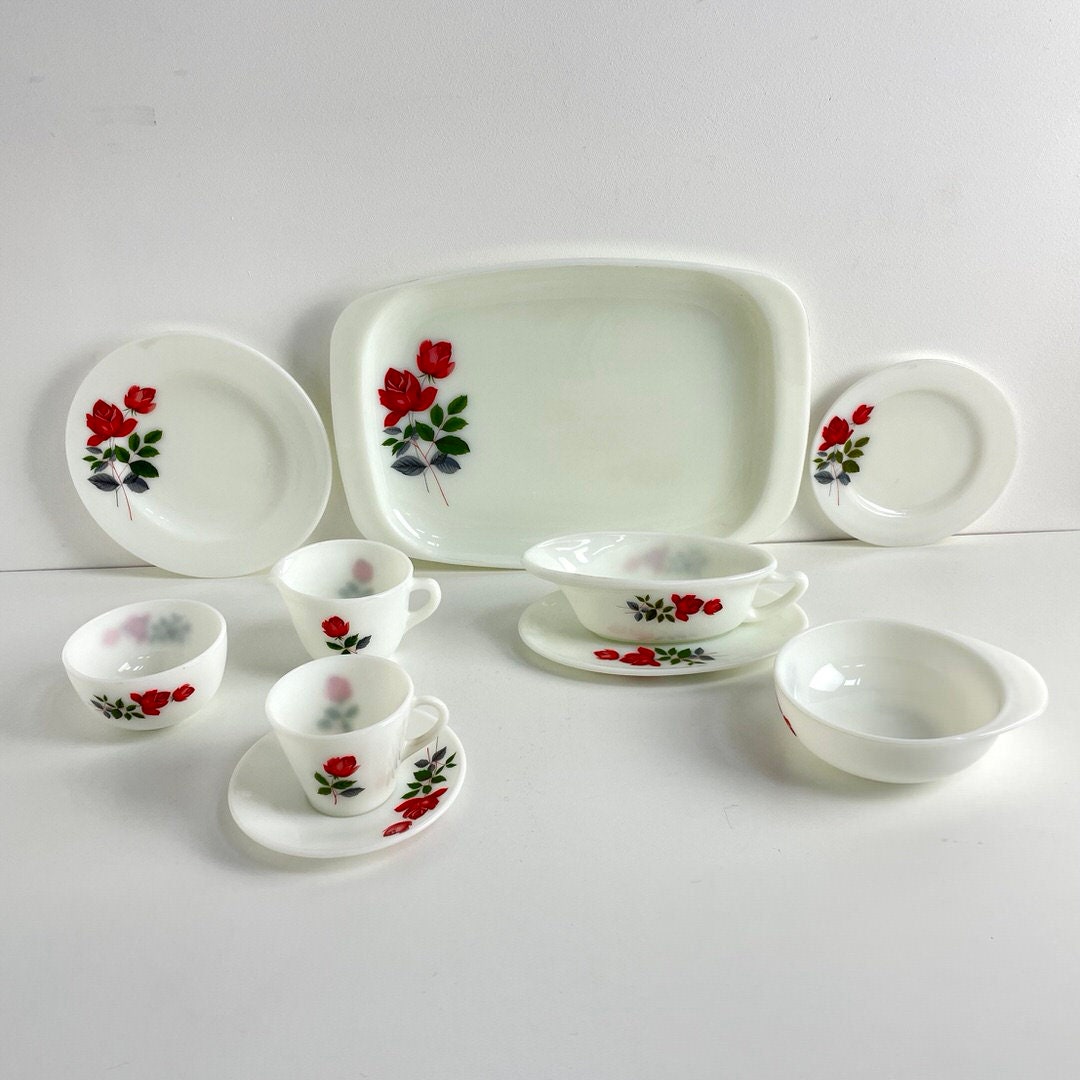Vintage June Rose Pattern JAJ Pyrex 505 6 Piece Dinner Service - Etsy UK