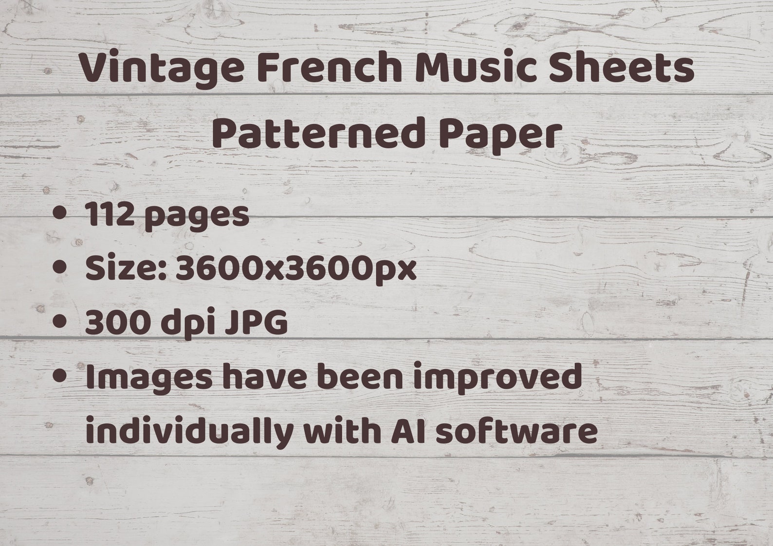 112 Lovely Vintage French Music Sheets Pattern Paper for Scrapbook,junk ...