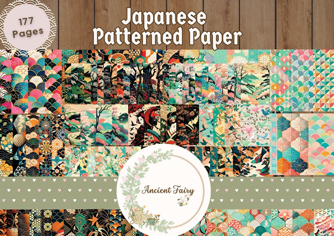 177 Pages of Gorgeous Japanese Patterned Paper. Elevate Your Crafting ...