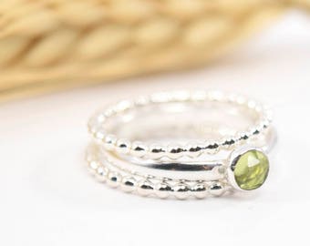Peridot stack ring | Etsy