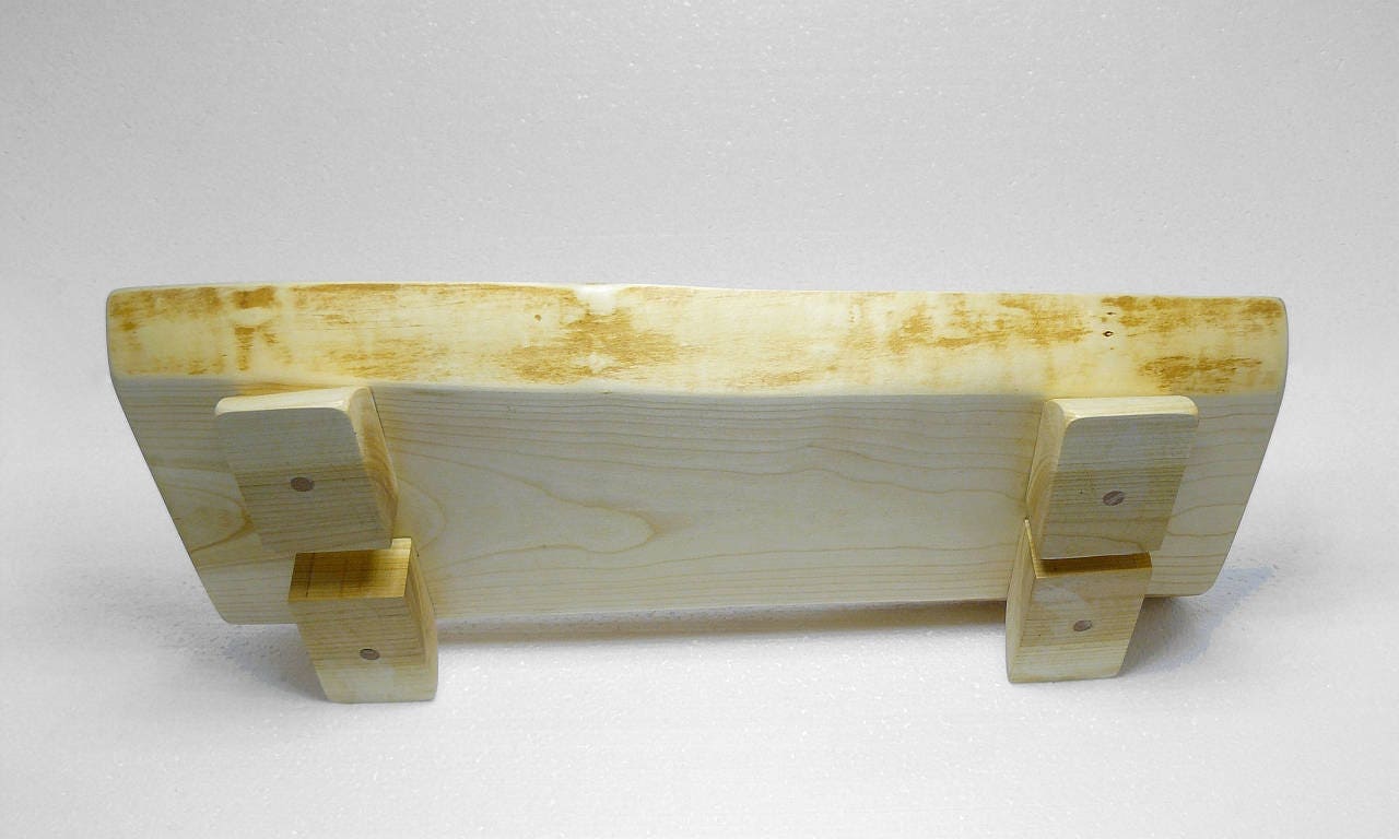 BIG 550mm / 22" Solid Thick Wild Cherry Log Serving Table Wooden ...