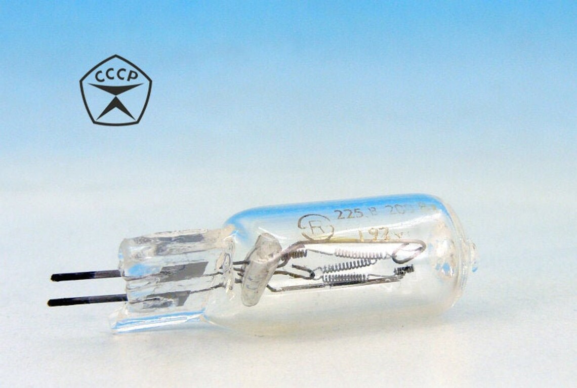 KGM / КГМ 200W 220V 230V JCD G6.3 Base Halogen Bulb Vacuum Glass Soviet ...