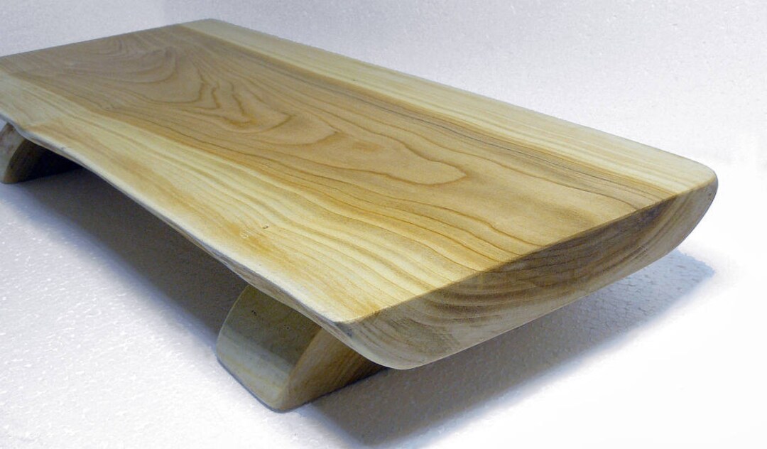 BIG 550mm / 22" Solid Thick Wild Cherry Log Serving Table Wooden ...