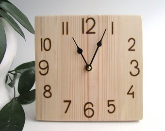 Natural Wood Desk Clock - Etsy