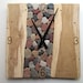 Large Decorative Clock 16", Oak & Stone, Pebble Art Clock, Stone Wall ...
